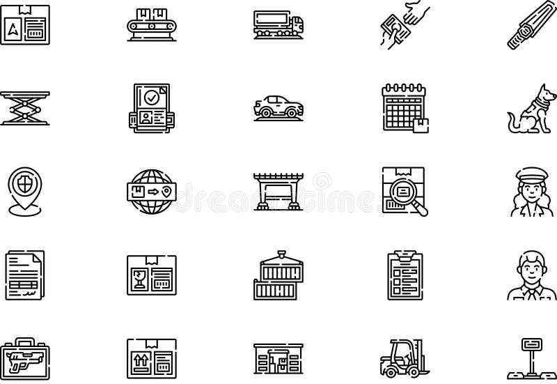 Customs Icons Collection is a Vector Illustration with Editable Stroke ...