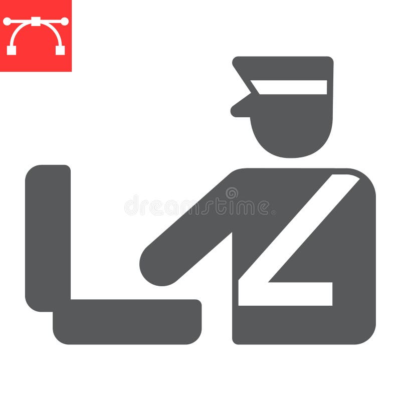 Customs Inspection Line and Glyph Icon, Security Checkpoint and Airport ...