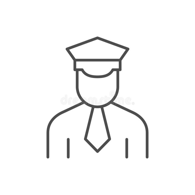 Customs Officer Line Outline Icon Stock Vector - Illustration of line ...