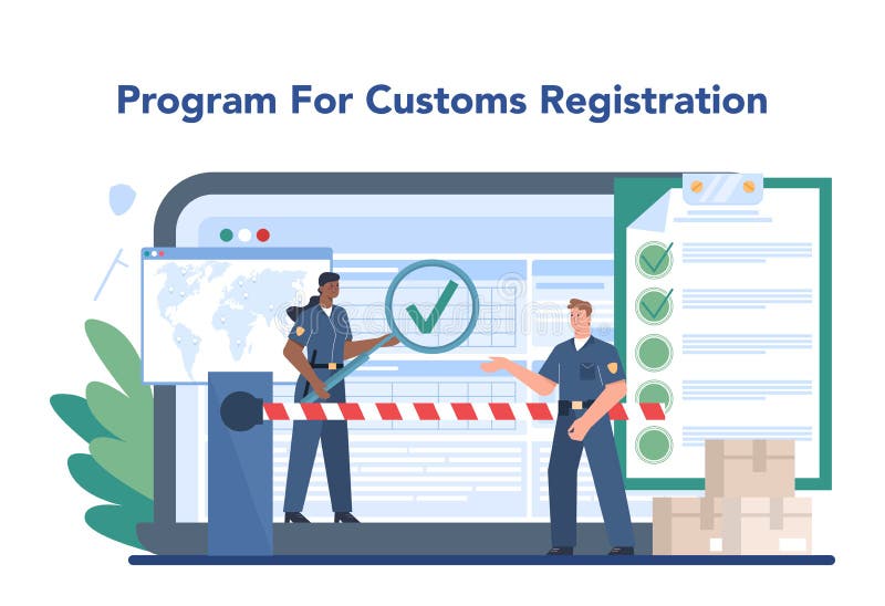 Customs Officer Online Service or Platform. Passport Control at the ...