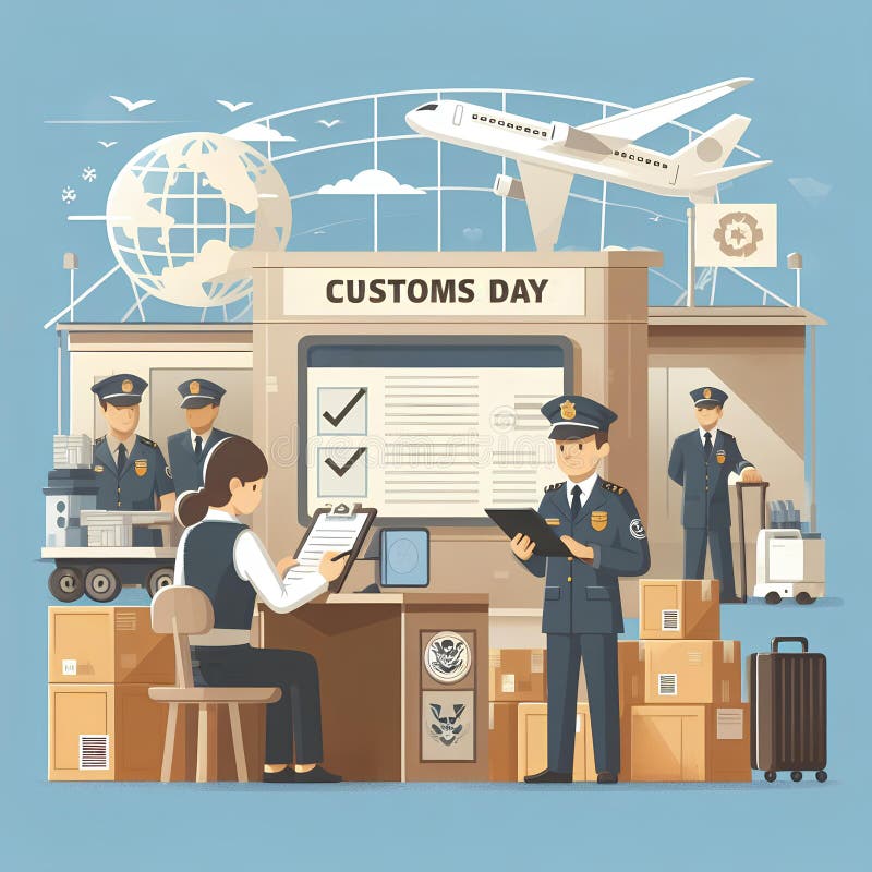 Customs Officers Checking Documents in Airport. AI Generated Stock ...