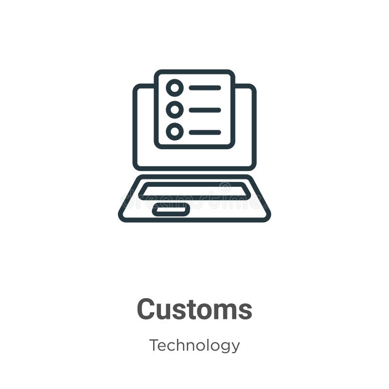 Customs Outline Vector Icon. Thin Line Black Customs Icon, Flat Vector ...