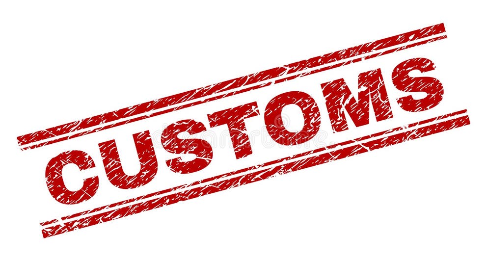 Grunge Textured CUSTOMS Stamp Seal Stock Vector - Illustration of ...