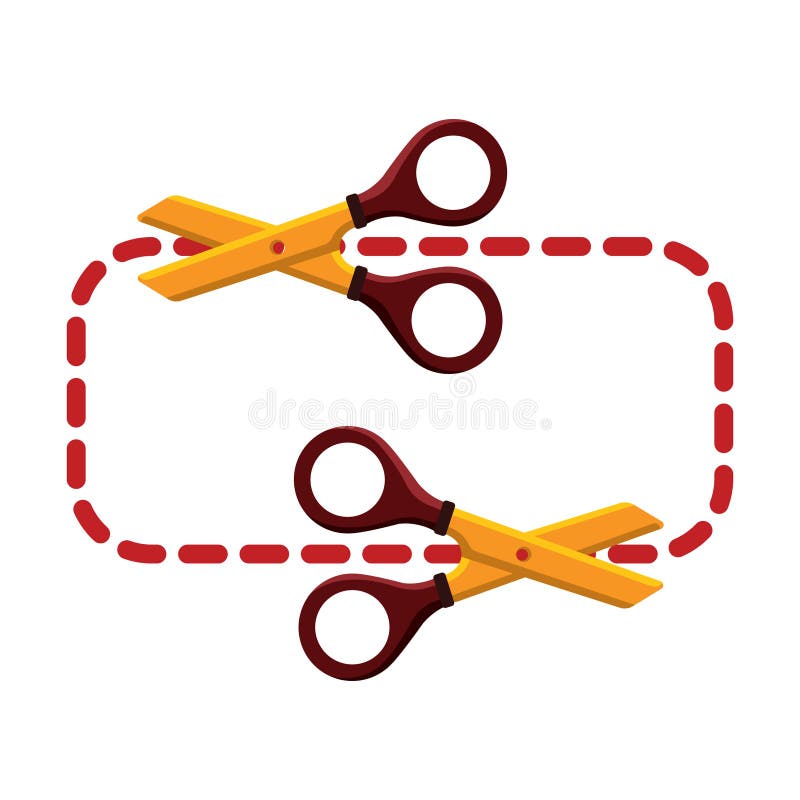 Cut Along the Dotted Line. Vector Illustration Decorative Design Stock ...