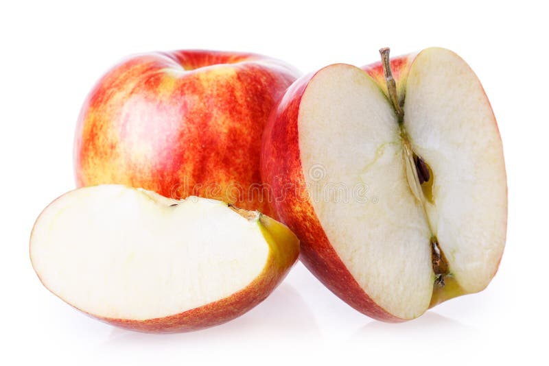 Cut apple stock image. Image of background, leaf, ingredient - 65068613