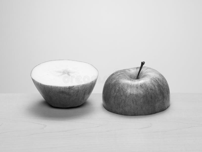 Cut Apple, Top and Bottom Half, Side by Side Stock Photo - Image of ...