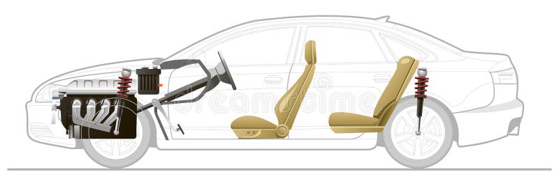 Cut-away car. stock vector. Illustration of driving, passenger - 14413604