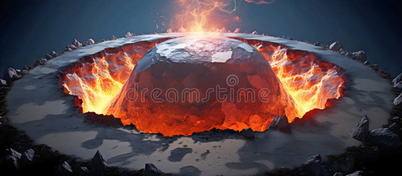 Earth core. AI generated. stock illustration. Illustration of sunlight ...