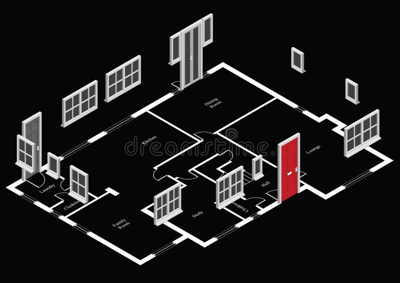 Cut Away Generic House Plan Stock Vector - Illustration of premises ...