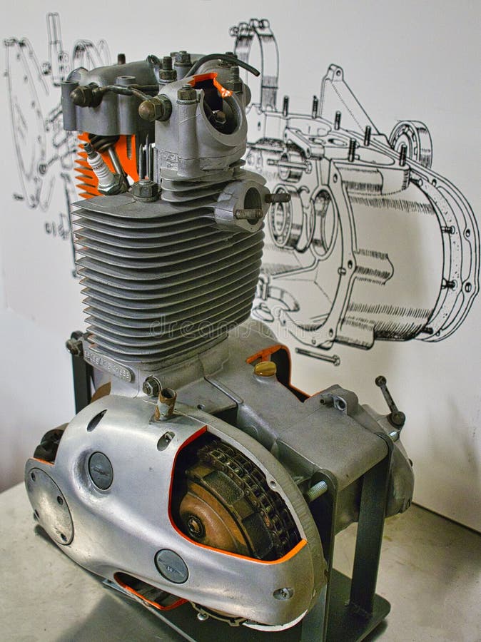 Cut Away of a OHV Motorcycle Engine Editorial Stock Photo - Image of ...