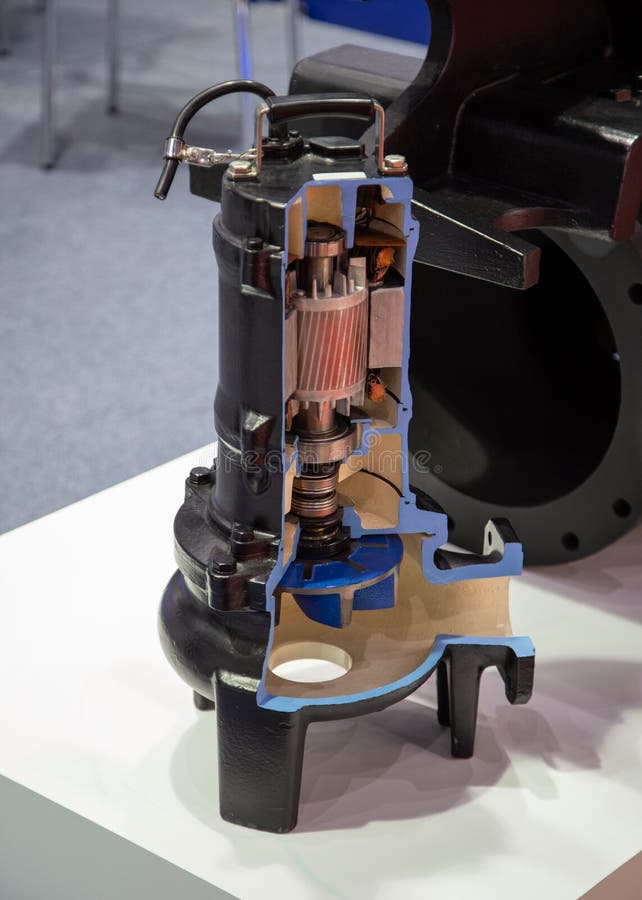 Cut-away submersible pump stock image. Image of motor - 150994691