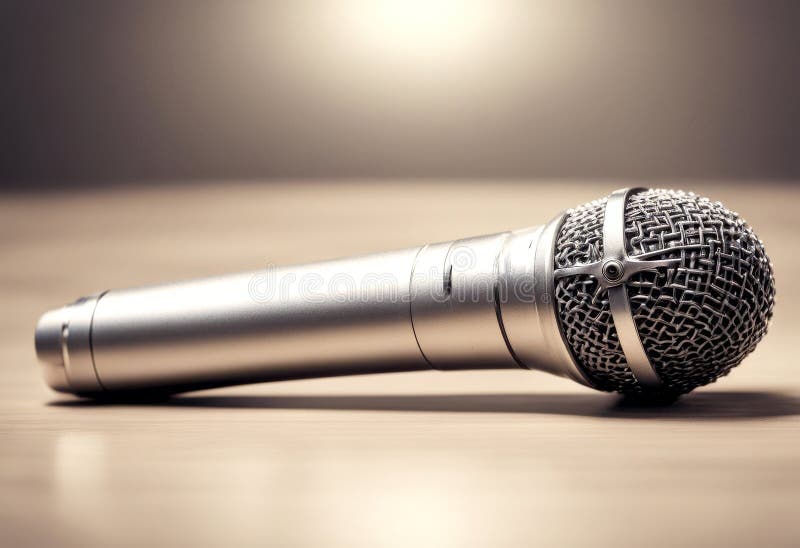 Cut Background Microphone Silver Vintage Out Stock Illustration ...