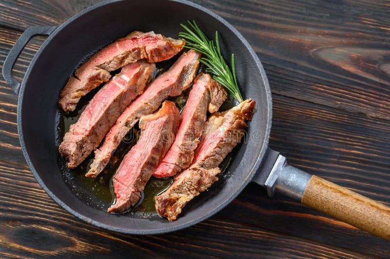 Beef Steak in the Frying Pan Stock Image - Image of closeup, beefsteak ...