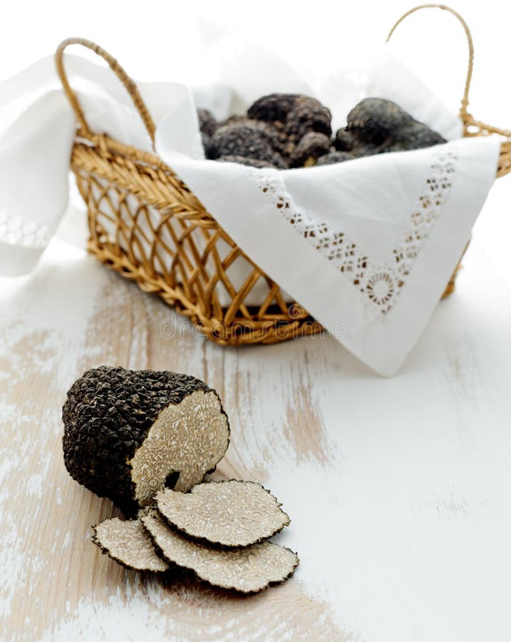Cut Black Truffle on Old Table Stock Image - Image of culture, gold ...