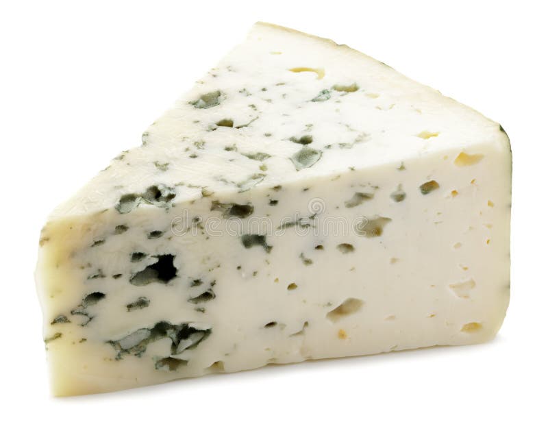 Cut of Blue Cheese Isolated on White Background. Macro Stock Photo ...