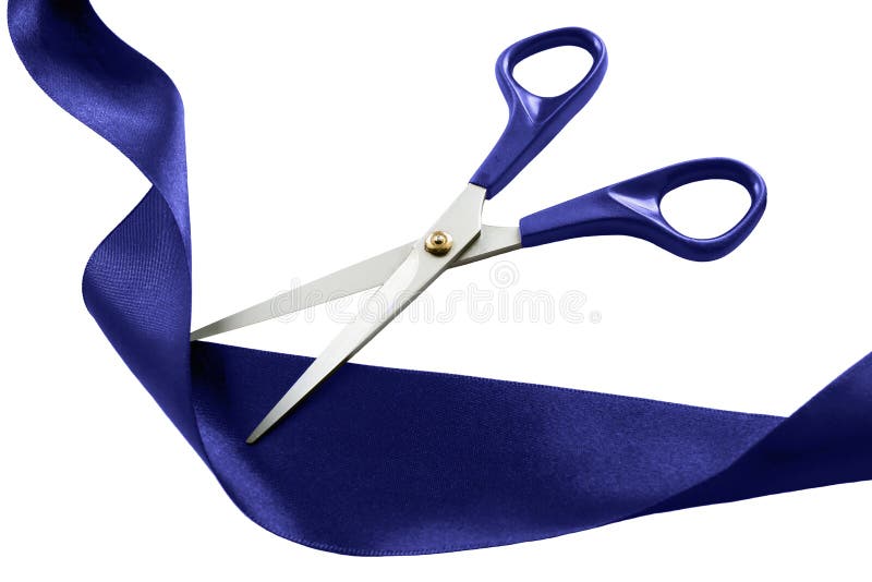Blue Ribbon Cutting stock illustration. Illustration of business - 29322816
