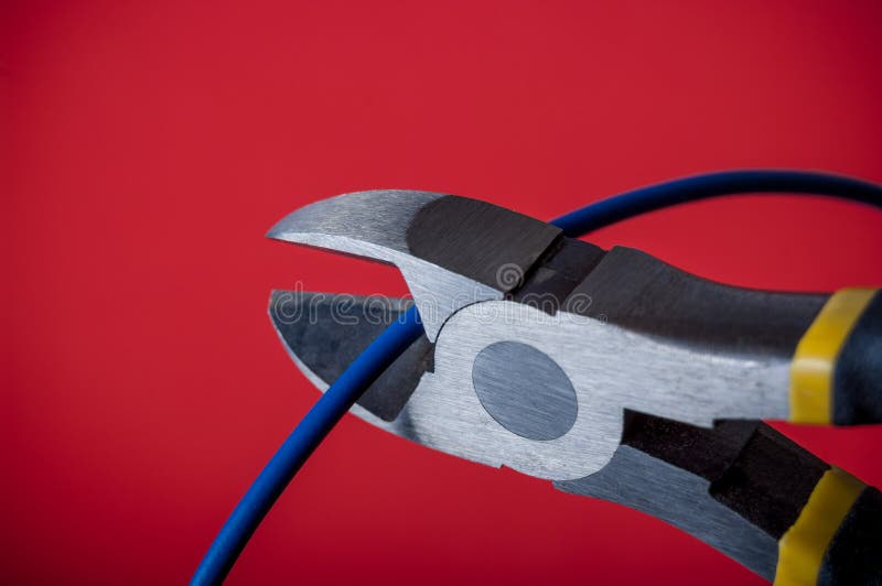 Nippers cutting wires. stock photo. Image of component - 28753378