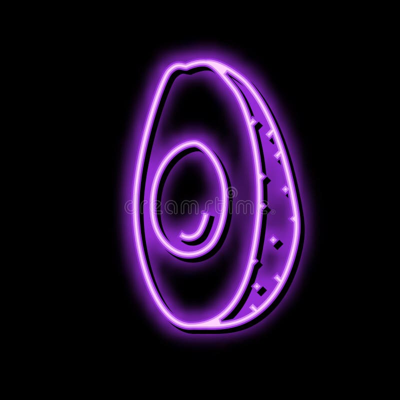 Cut Brown Avocado Neon Glow Icon Illustration Stock Vector ...