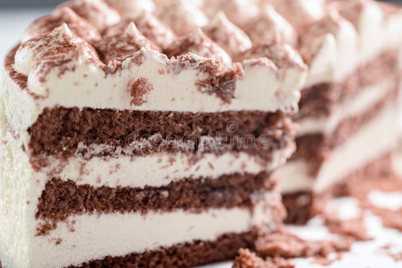 Cut cake close up. stock image. Image of fattening, cook - 134915213