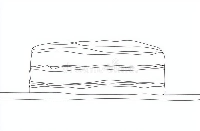 Cut Cake Continuous Drawing. Concept for a Cafe, Bakery, Restaurant ...