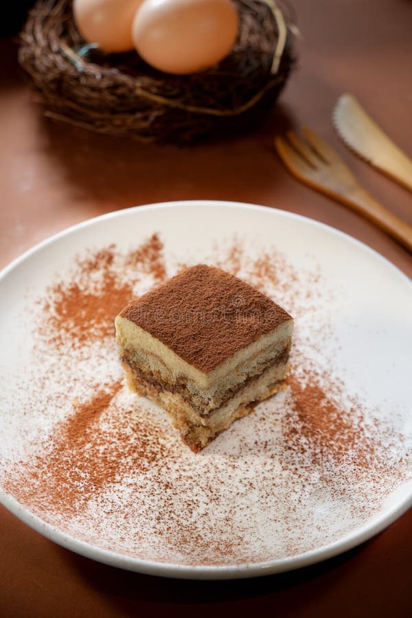 Cut Cake Tiramisu Pudding Layer Dust Stock Image - Image of ladyfinger ...