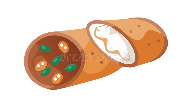 Cut Cannoli or Spring Roll Icon, Vector Design Generative AI Stock ...