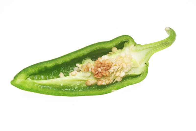 Cut chilli stock image. Image of white, seed, pepper, isolated - 5798663