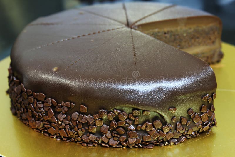 Cut chocolate cake stock image. Image of dark, sugar - 30773901