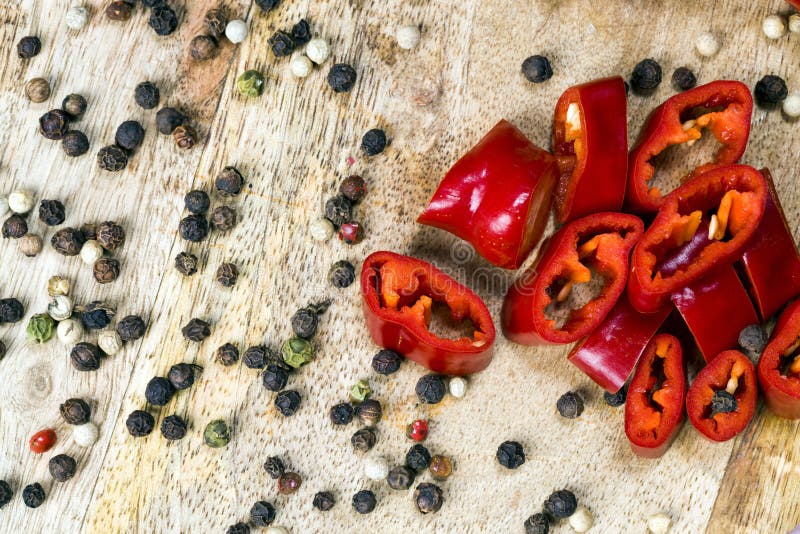 Cut into Chunks the Red Pepper Stock Image - Image of fresh, nature ...