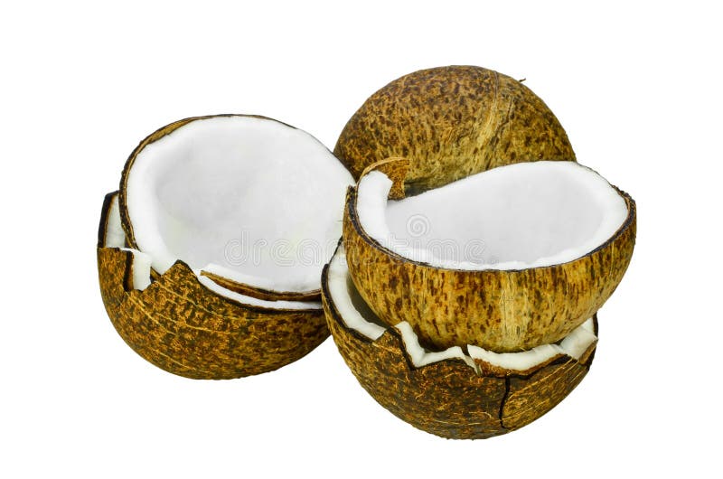 Cut Coconut Shell with Fresh Organic Coconut Kernel. Stock Photo ...