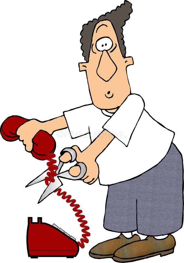 Cut the Cord stock illustration. Illustration of humor, comic - 33884