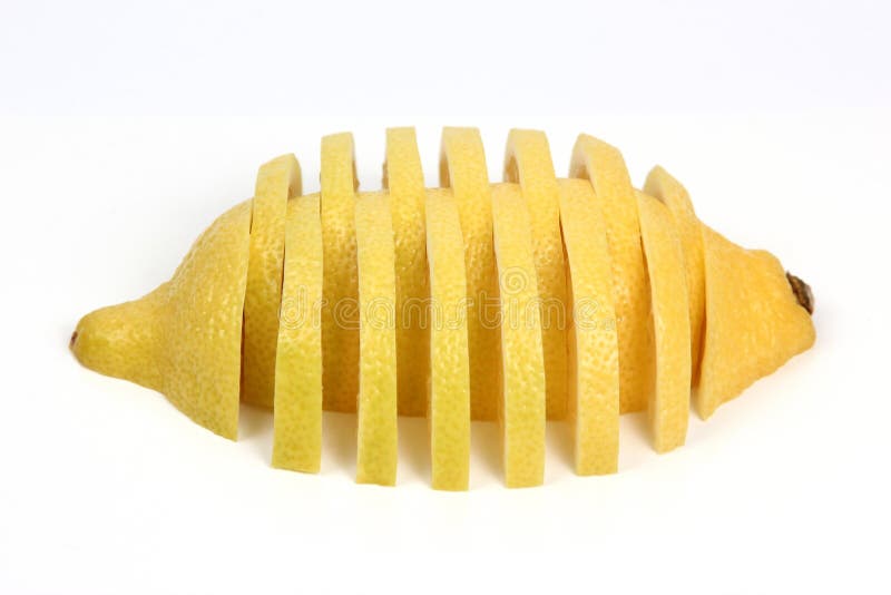Cut Crosswise Slices Lemon White Background Stock Photos - Free ...