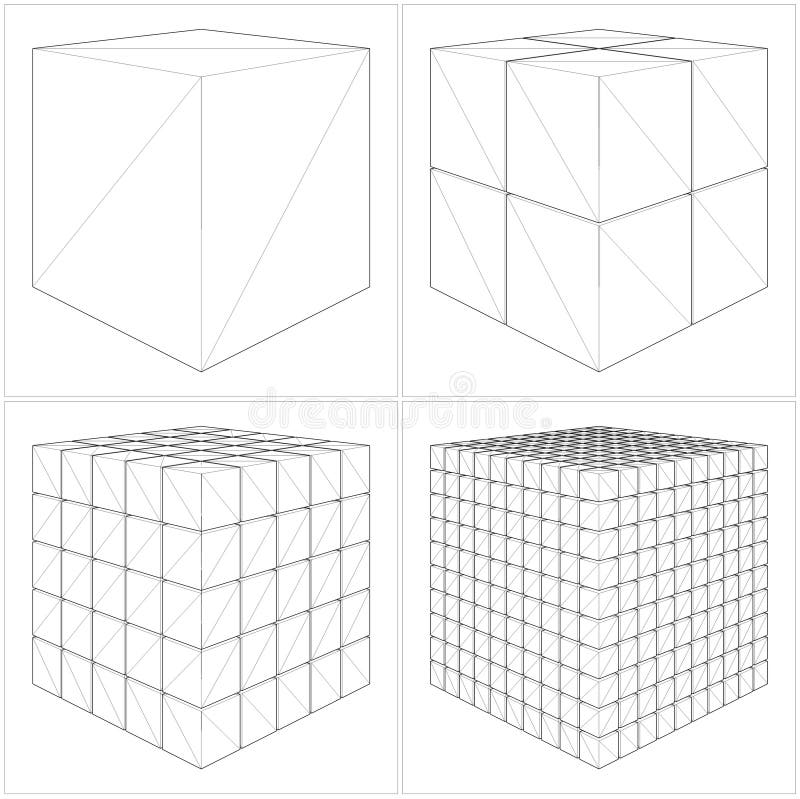 Cube from the Simple To the Complicated Shape Vector 05 Stock Vector ...