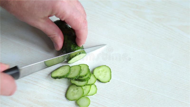 Cut the Cucumber into Small Pieces Stock Footage - Video of healthy ...