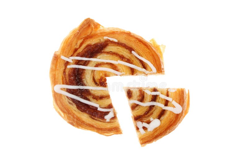 Cut Danish pastry stock image. Image of cinnamon, iced - 63650961