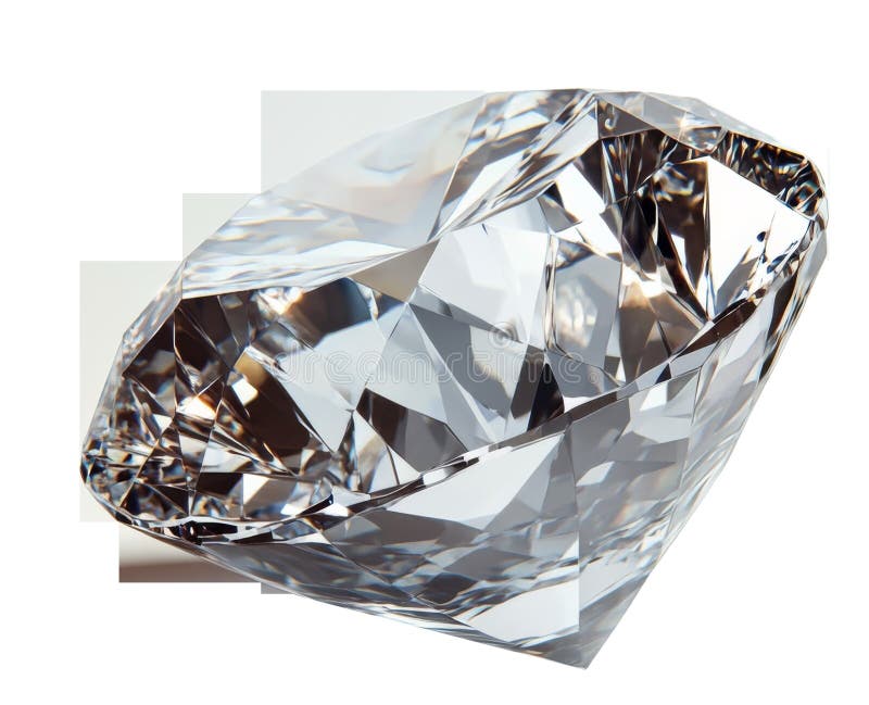 A Cut Diamond Sparkles Brightly Under Soft Light on a Neutral ...