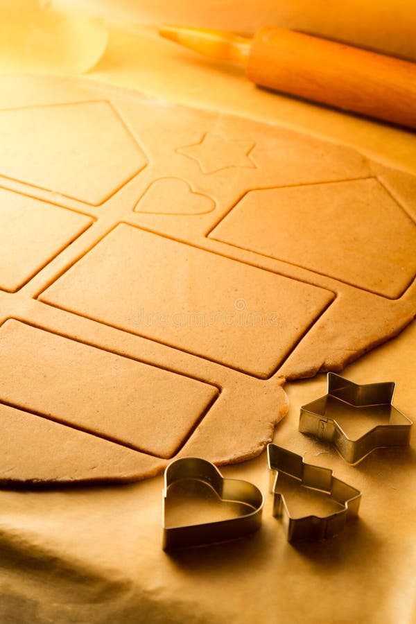 Cut Different Shapes of Gingerbread Cookies Stock Photo - Image of ...