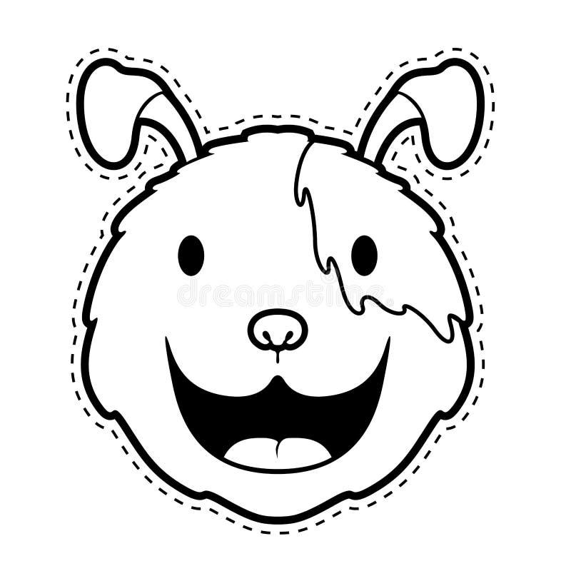 Cut Dog Face Dotted Sticker Stock Vector - Illustration of dotted, card ...
