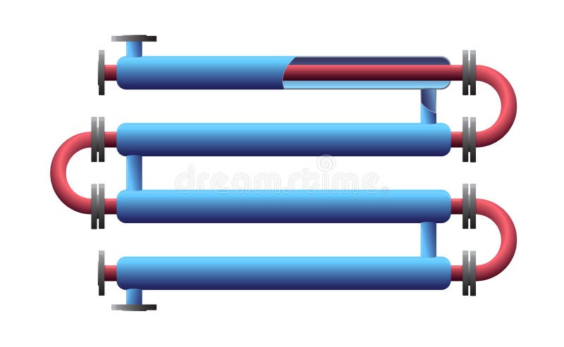 Cut Double Pipe Heat Exchanger. Apparatus for Chemical Processing Stock ...