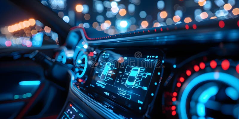 Cut Down a Closeup of an Electric Cars Power Control System Showcasing ...