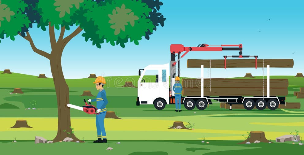 Cutting Down Trees Stock Illustrations – 169 Cutting Down Trees Stock ...