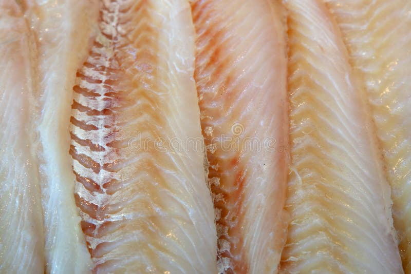 Cut Fillet of Fish on the Counter Stock Photo - Image of dinner, meat ...