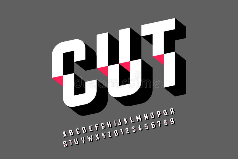 Cut font stock vector. Illustration of minimalism, letter - 149347728