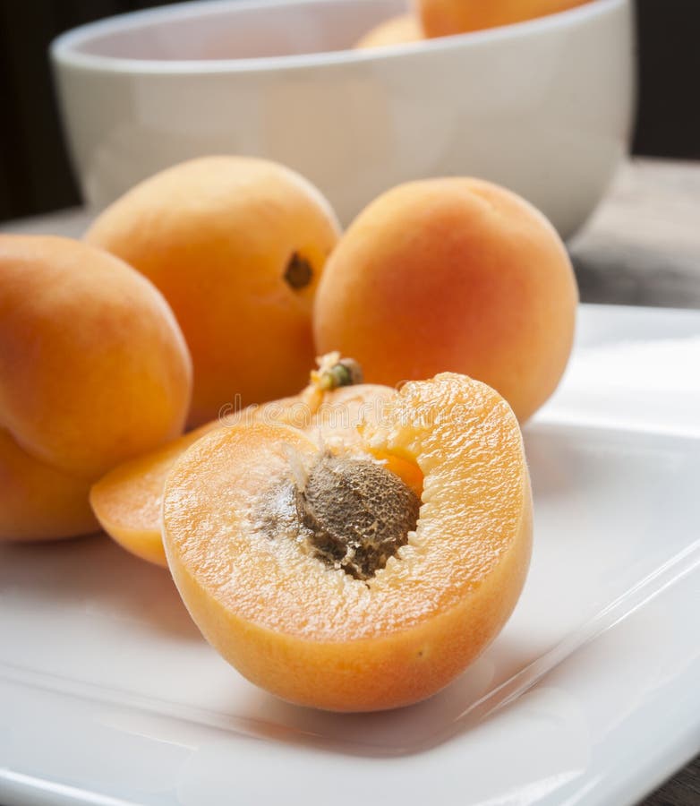 Cut fresh apricot stock image. Image of gourmet, drink - 39351653