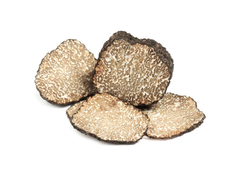 Cut Fresh Black Truffle Isolated on White Stock Image - Image of fresh ...