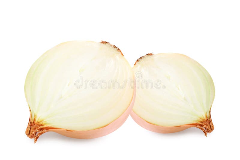 Cut Fresh Onion Halves Isolated on White Stock Photo - Image of organic ...