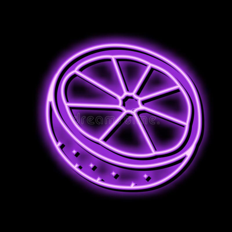 Cut Fresh Orange Neon Glow Icon Illustration Stock Vector ...
