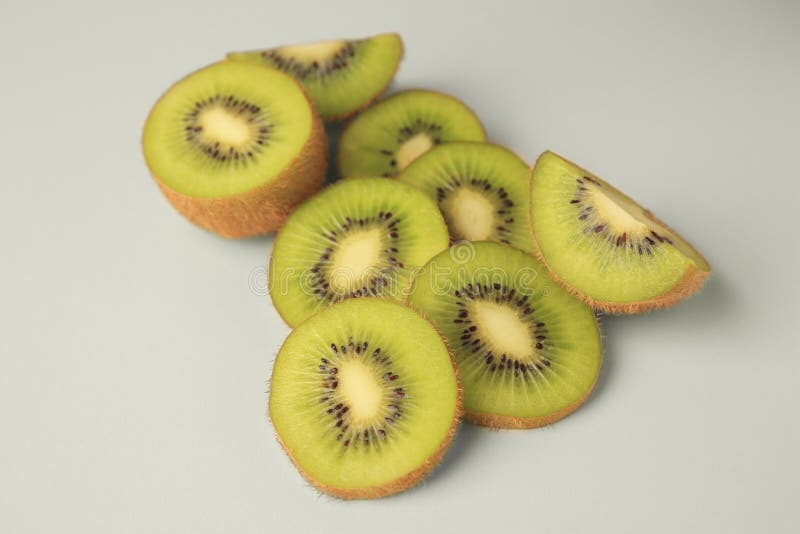 Cut Fresh Ripe Kiwis on White Background Stock Photo - Image of organic ...