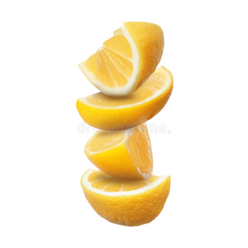 Cut Fresh Ripe Lemons Isolated on White Stock Image - Image of balance ...