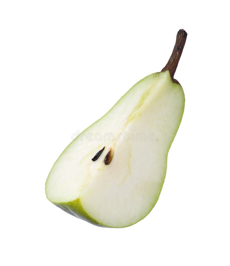 Cut Fresh Ripe Pear Isolated on White Stock Image - Image of delicious ...